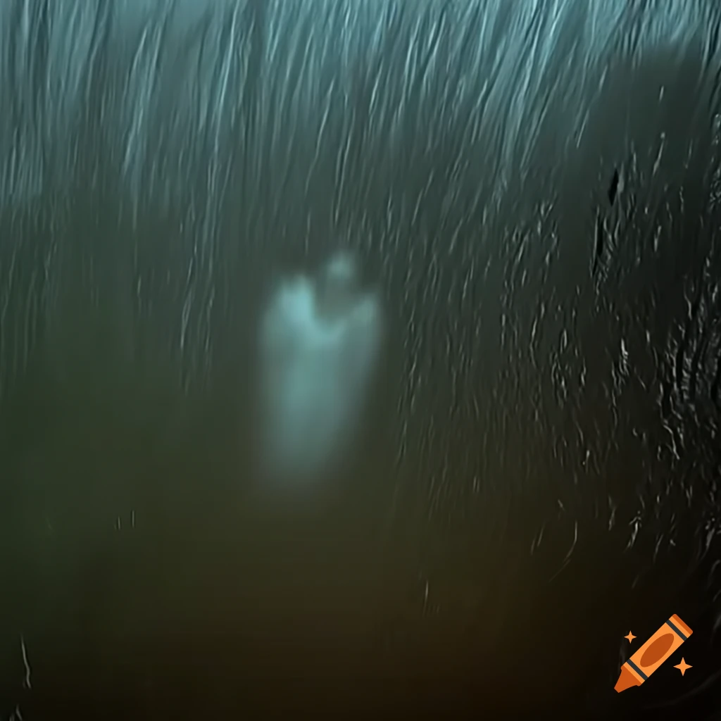 Ethereal vhs footage of a creepy scene captured on trailcam on Craiyon