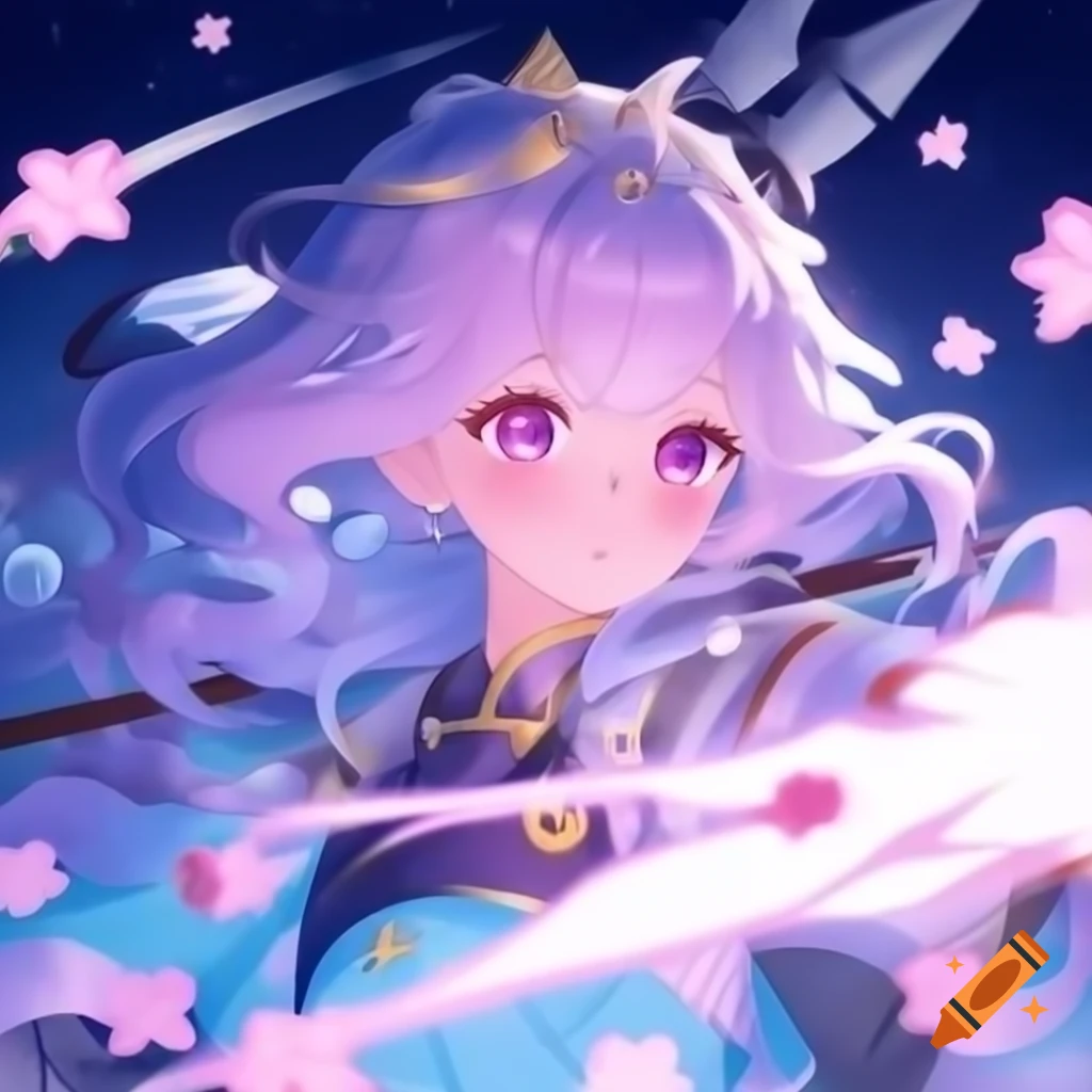 Anime character with big expressive eyes and soft, innocent expression ...