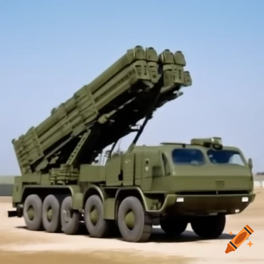 Mobile missile launcher on display on Craiyon