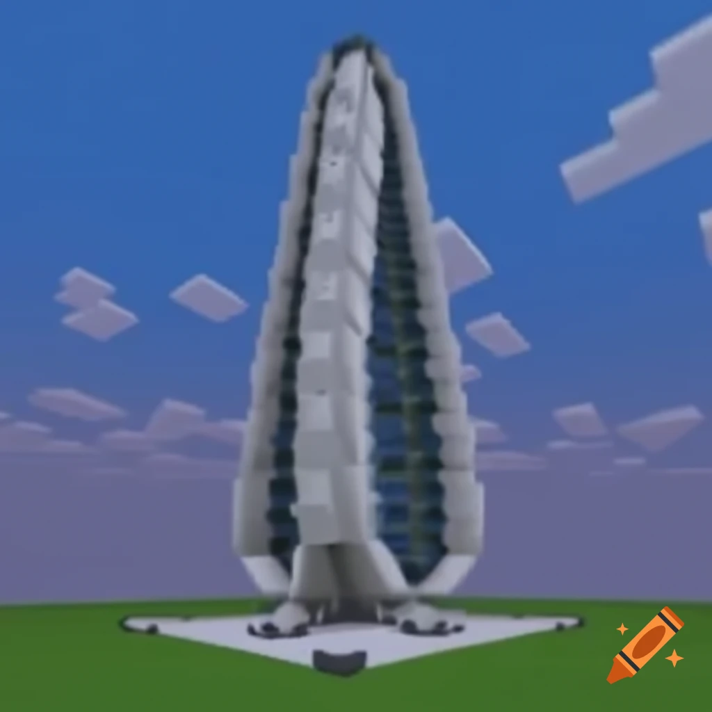 Futuristic minecraft building design on Craiyon