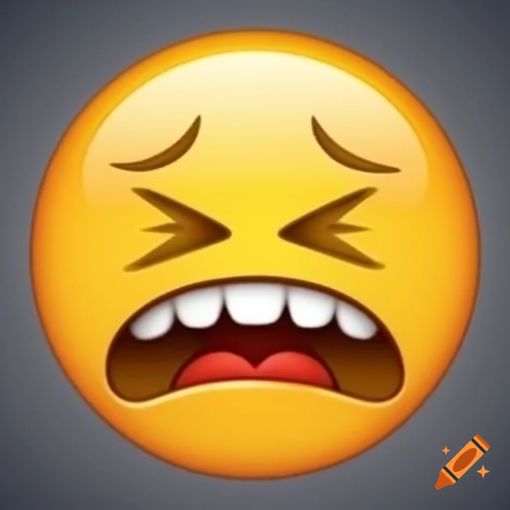 Angry emoji with rage eyes and cute smiling mouth on Craiyon