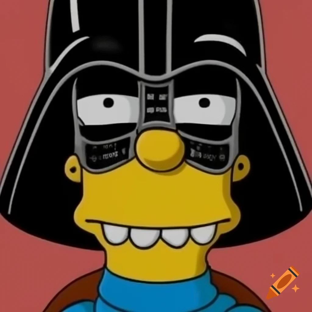 Bart Simpson wearing a Darth Vader mask on Craiyon