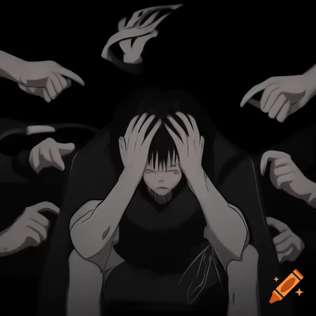 Artistic representation of a person struggling with judgment from ...