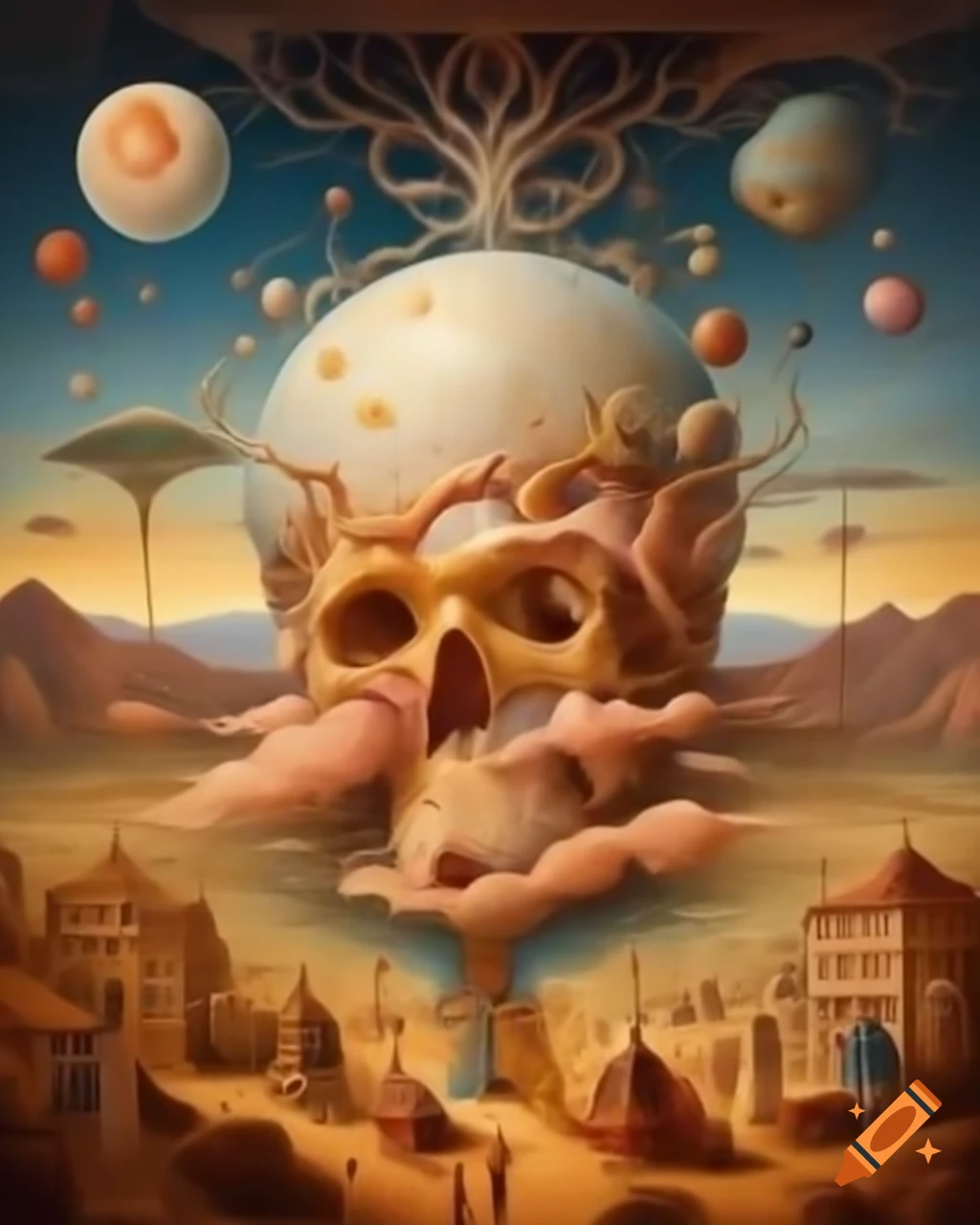 Surrealism artwork featuring dream-like elements on Craiyon