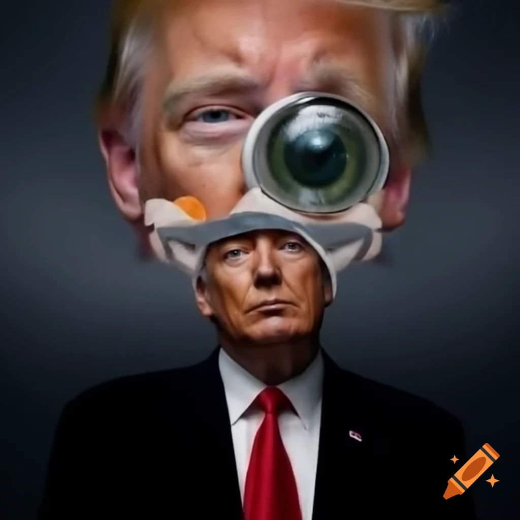 Political satire depicting Donald Trump with a giant ear for a face on ...