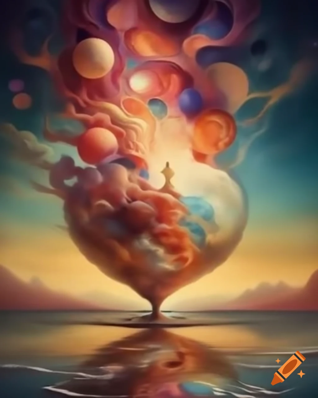 Surrealism artwork featuring dream-like elements on Craiyon