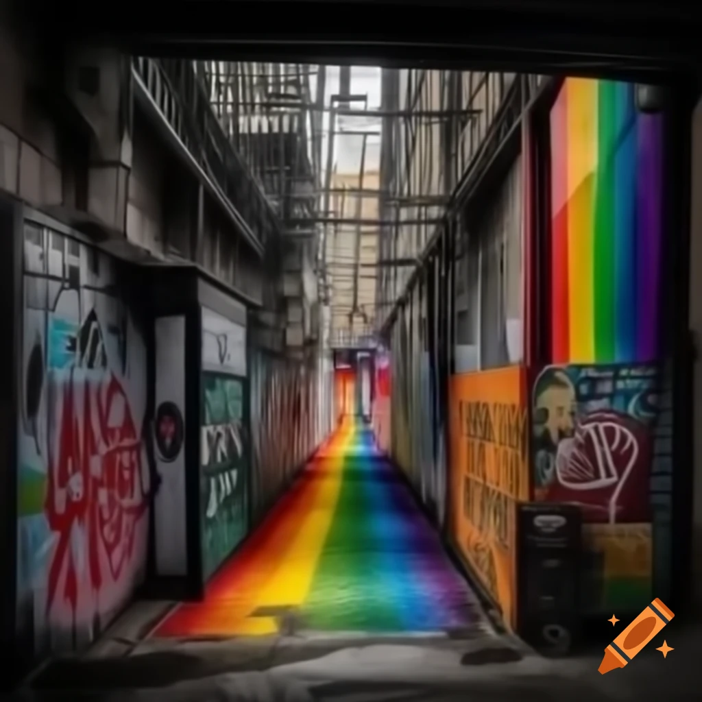 Colorful city ghetto featuring vibrant graffiti art on Craiyon