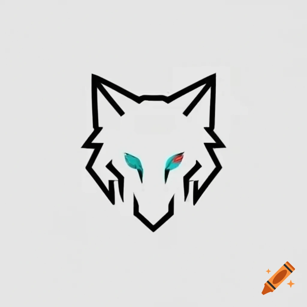 Sleek wolf logo design for gaming on Craiyon