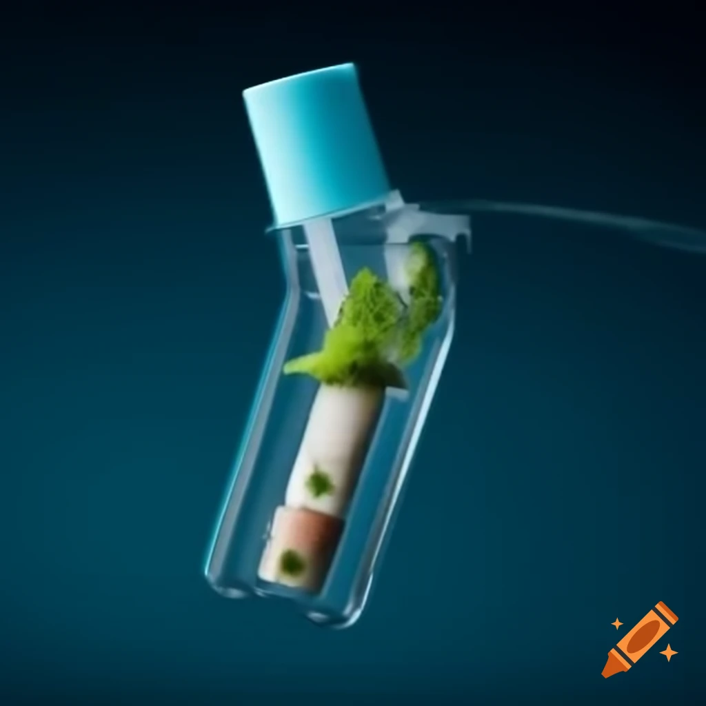 Futuristic glass inhaler with bio-enhanced air mister and personalized ...