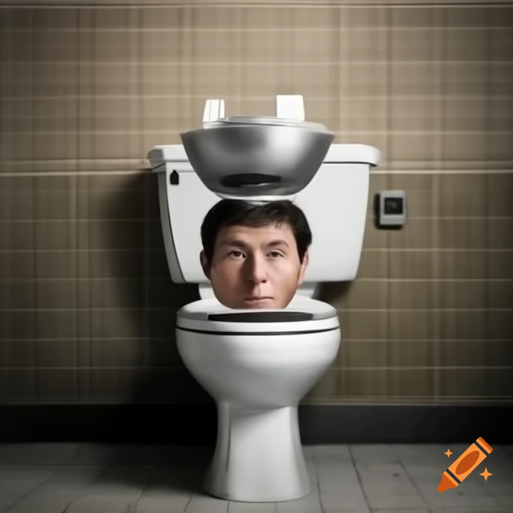 Humorous depiction of a man with head in toilet bowl on Craiyon