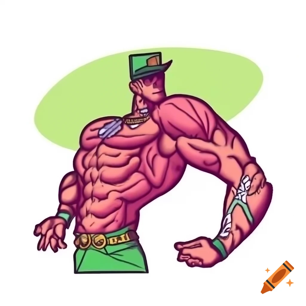 Full body illustration of Jotaro Kujo character on Craiyon