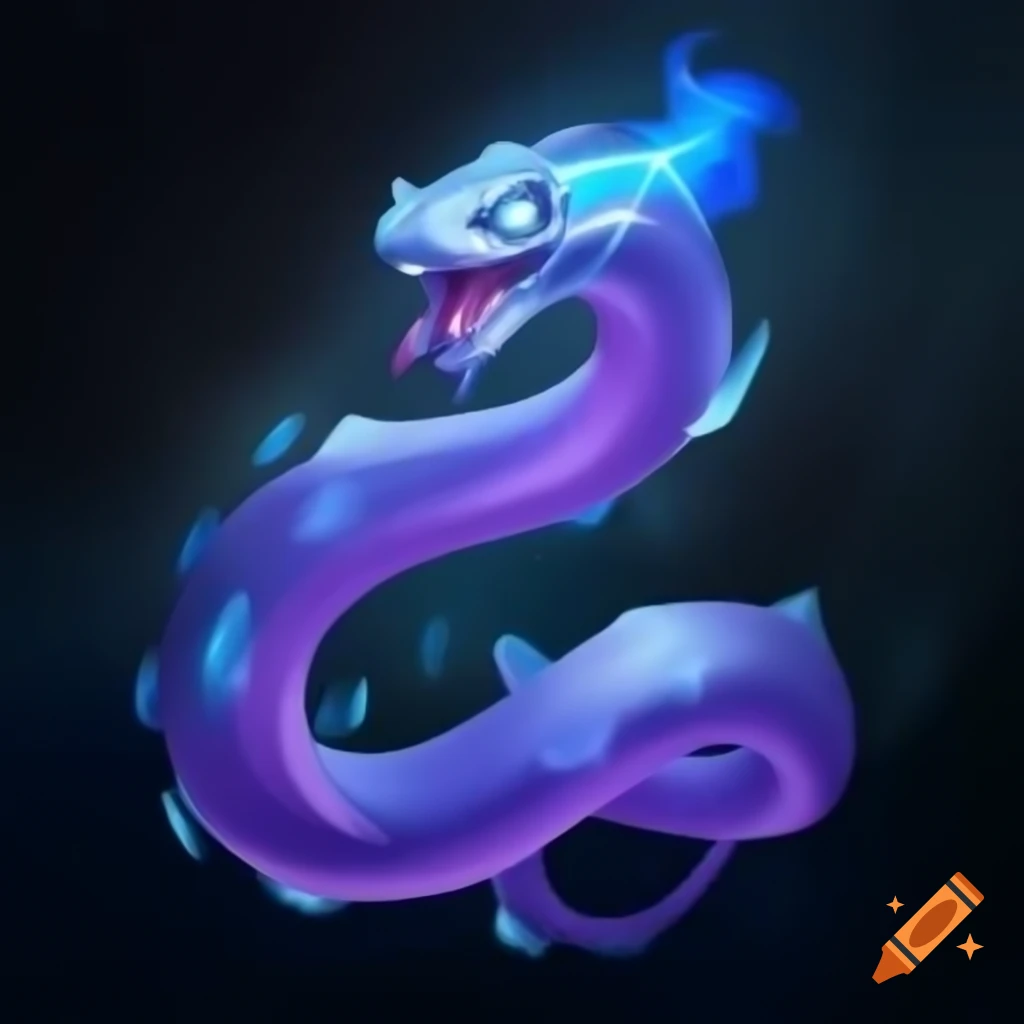 Epic Hearthstone art featuring an elemental water snake on Craiyon