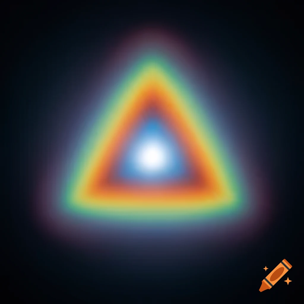 Triangle-shaped rainbow halo on Craiyon