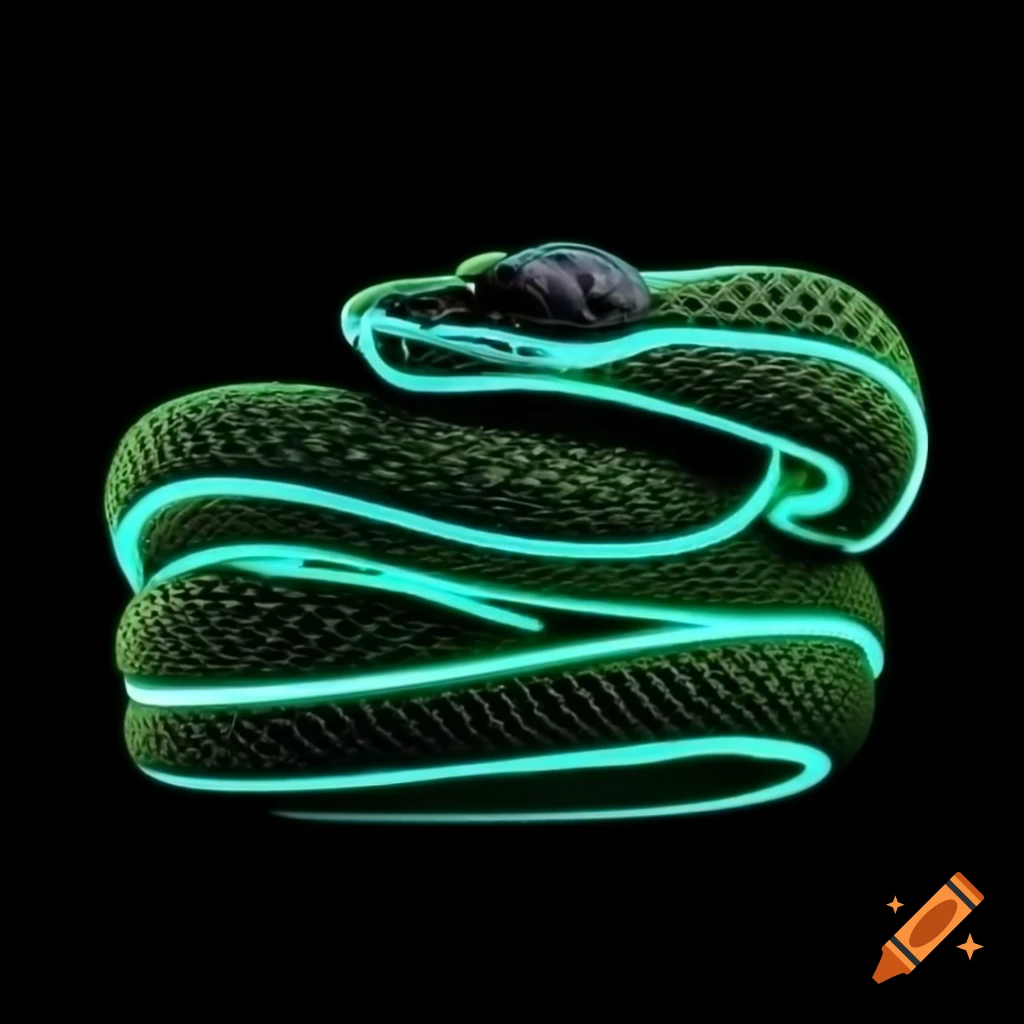 Vibrant neon-colored viper snake on Craiyon