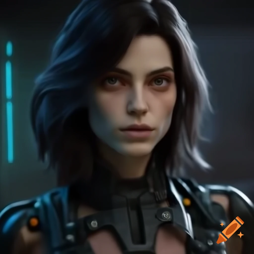 Realistic portrait of Swanhilda Schubert as a cyberpunk professor ...