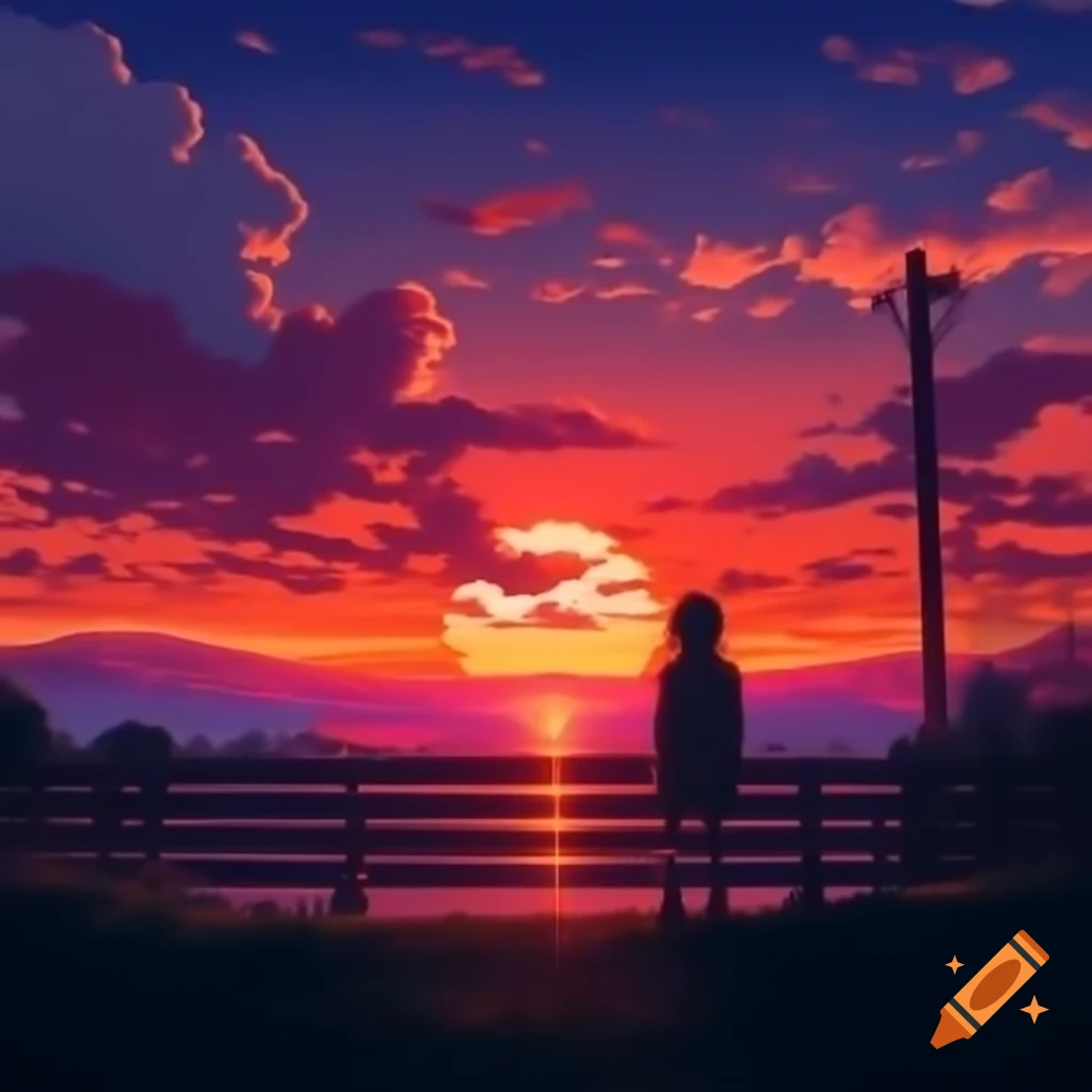 Pixel art representation of a sunset on Craiyon