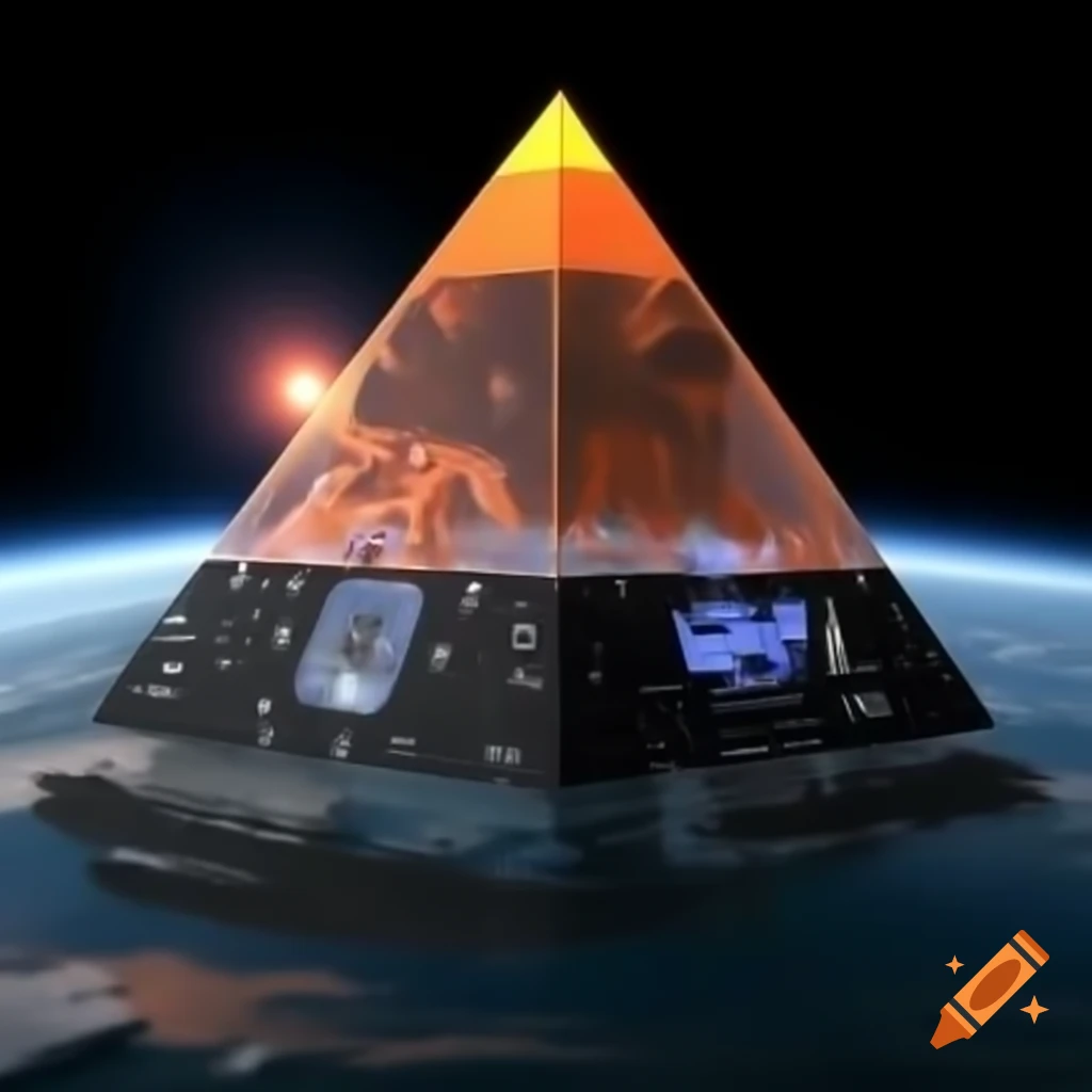 Futuristic space pyramid VCR hybrid concept on Craiyon