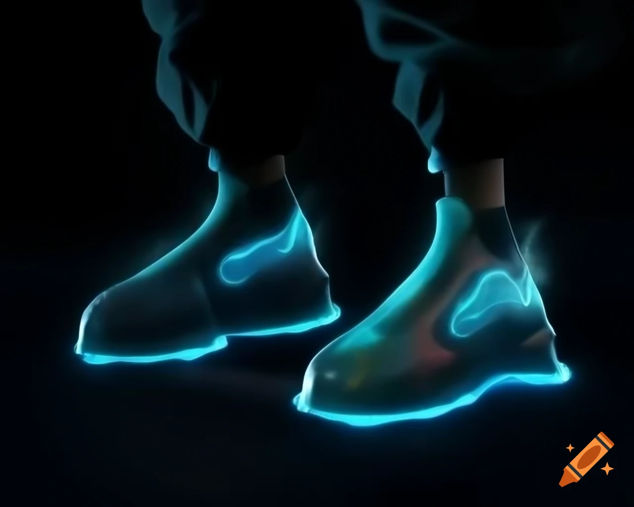 Stylish transparent footwear inspired by samus aran from metroid on Craiyon