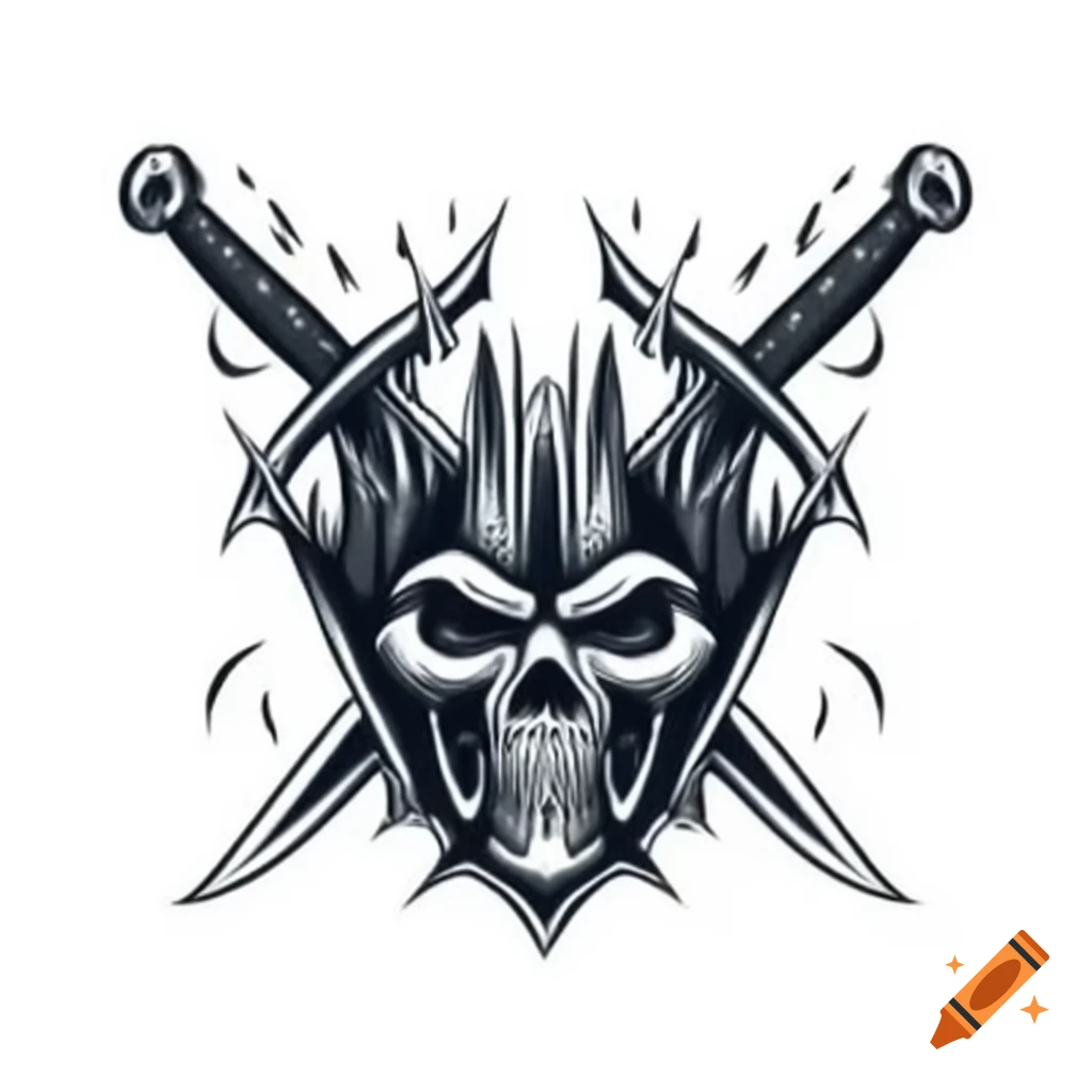 Powerful logo for Sabre metal band featuring intertwined blades and ...