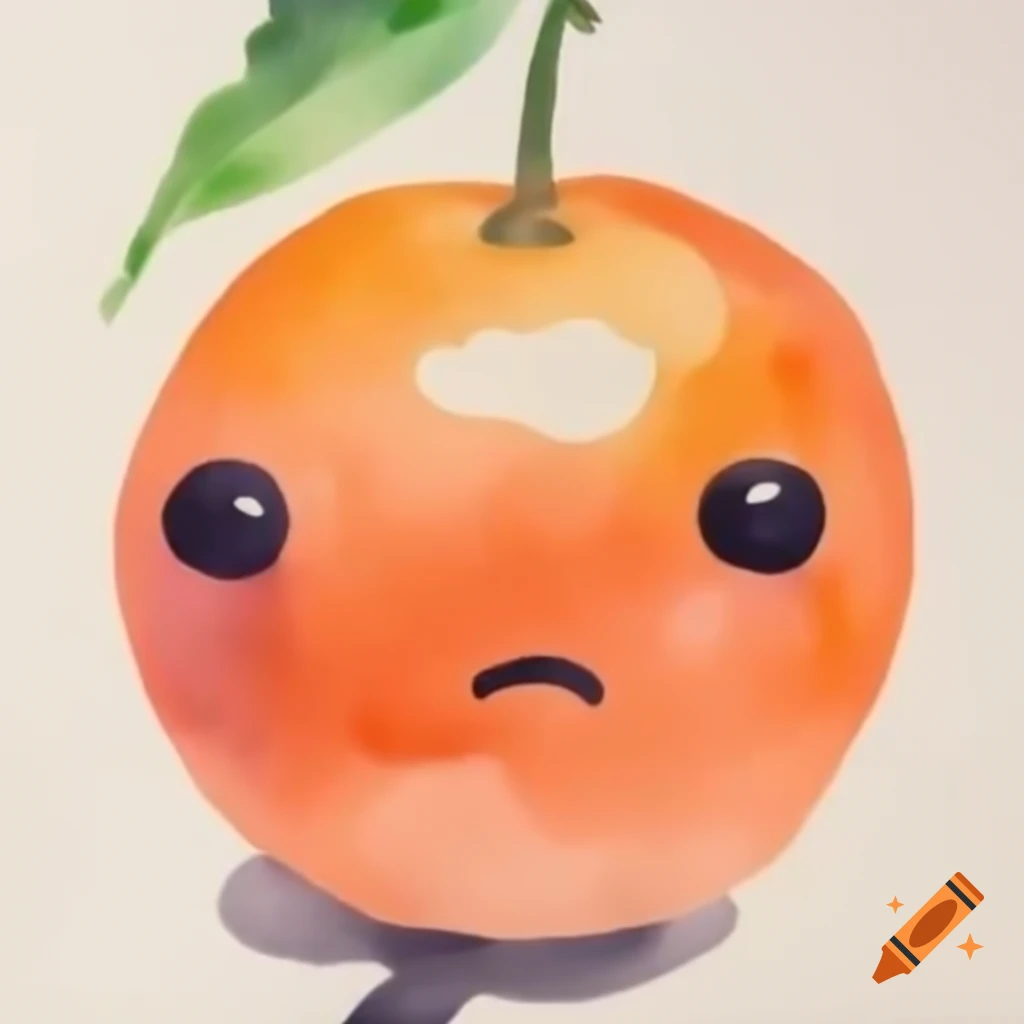 Cartoon orange with face, suitable for youtube profile picture on Craiyon
