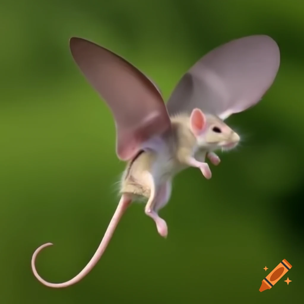 Blind rat in flight on Craiyon