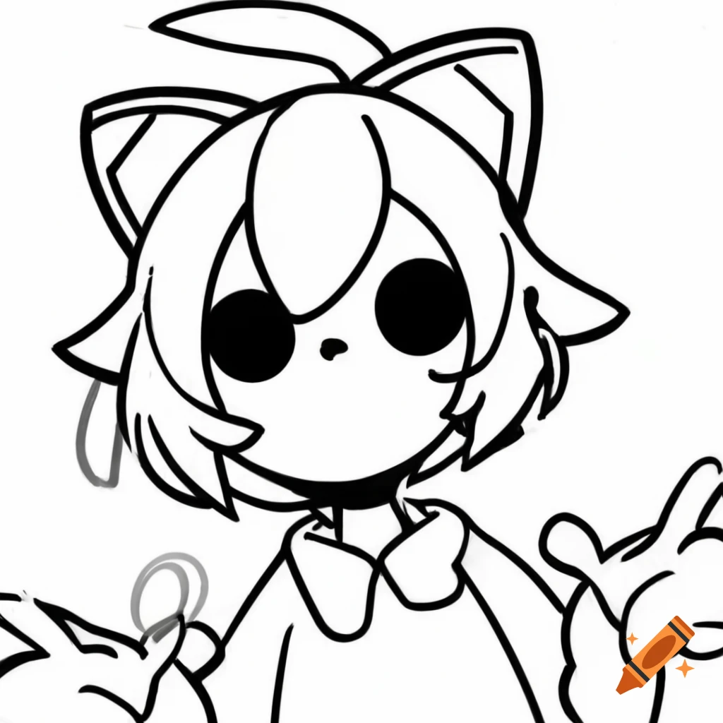 Modern digital drawing of Niko from Oneshot in black and white pencil ...