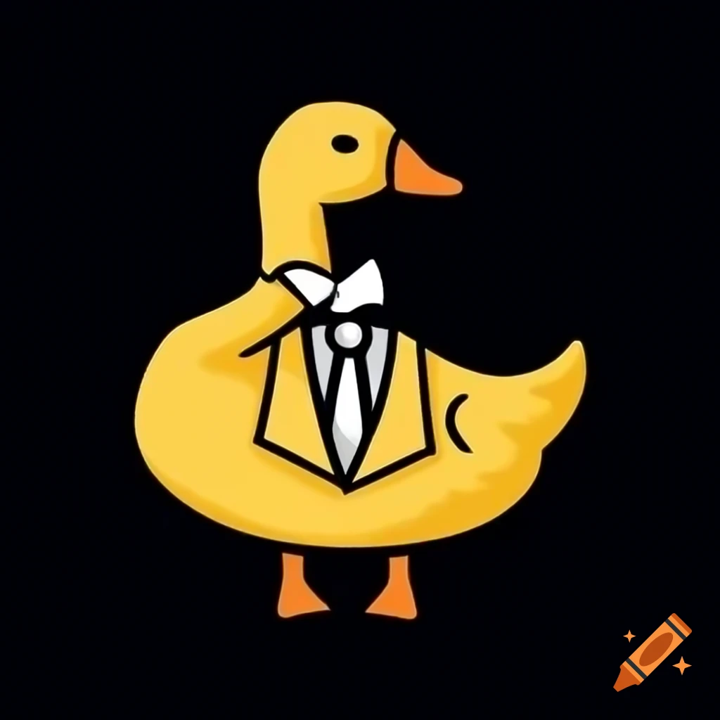 Goose dressed in a suit and tie on Craiyon