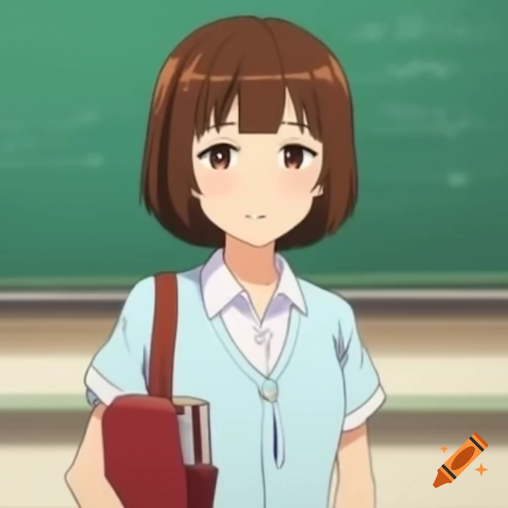 Anime-style teacher character on Craiyon