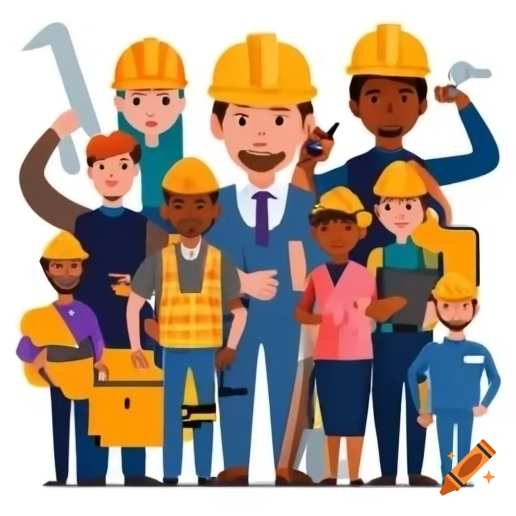 Diverse group of engineers known as the Workaround Gang on Craiyon