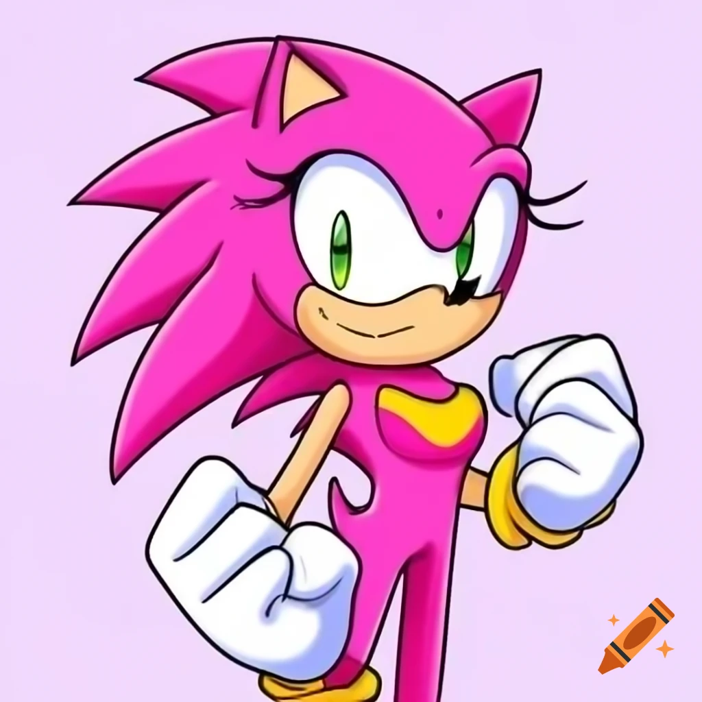 Hot pink female Sonic the Hedgehog character on Craiyon