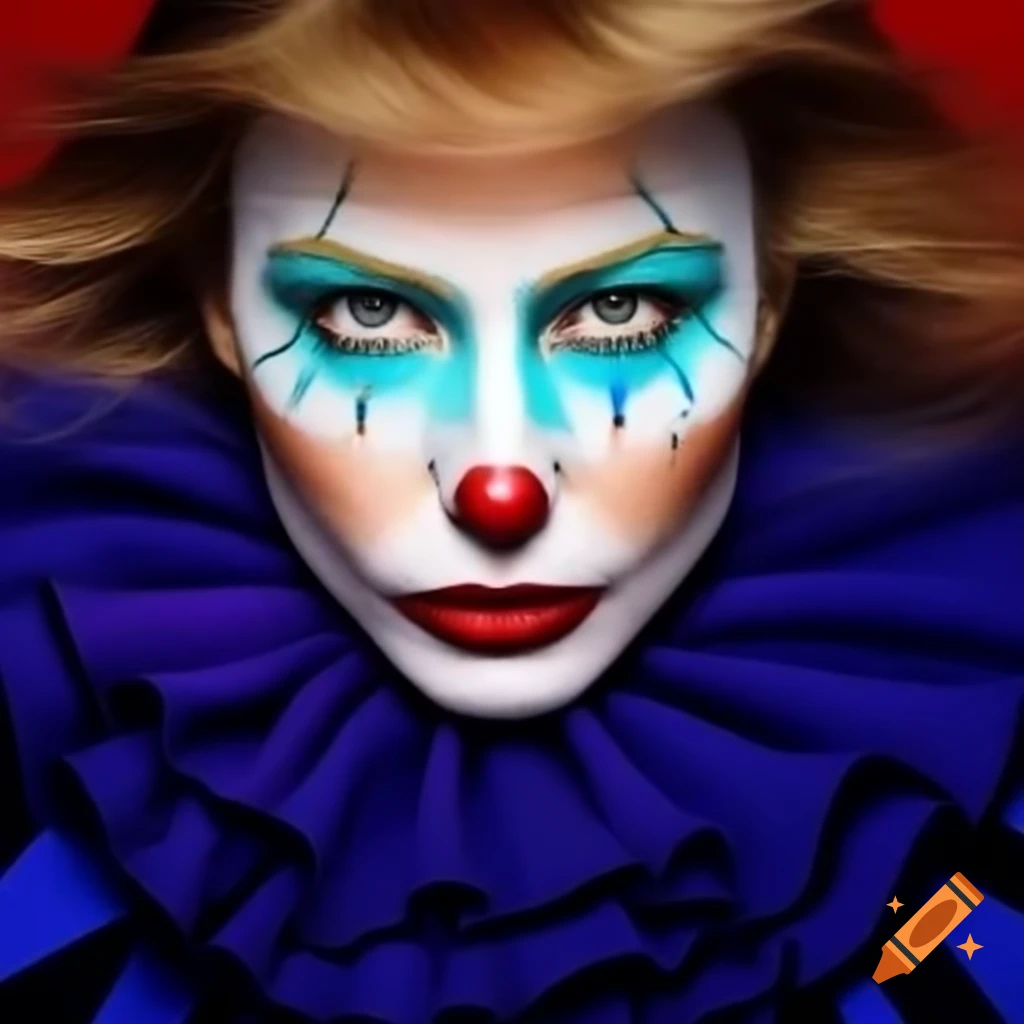 Melania trump with harlequin face paint on Craiyon