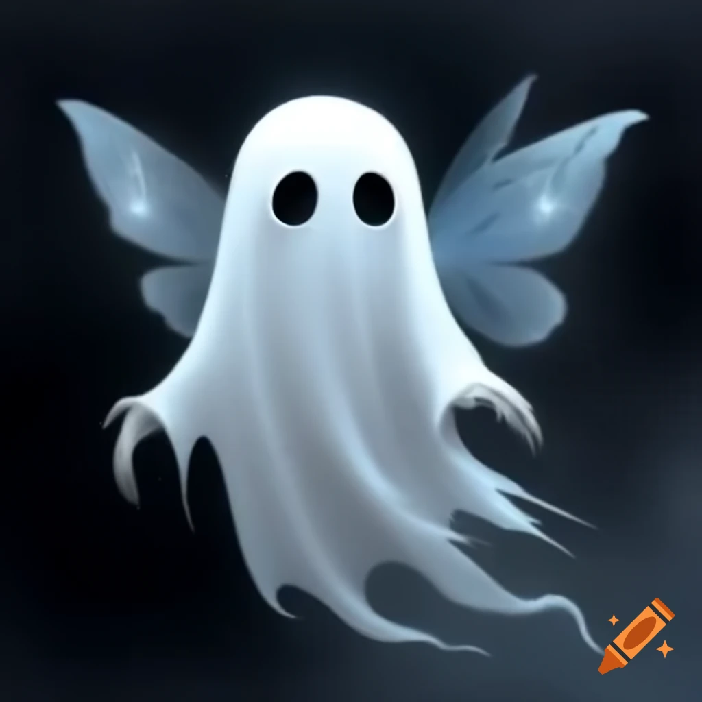 Ethereal ghost with fairy wings on Craiyon