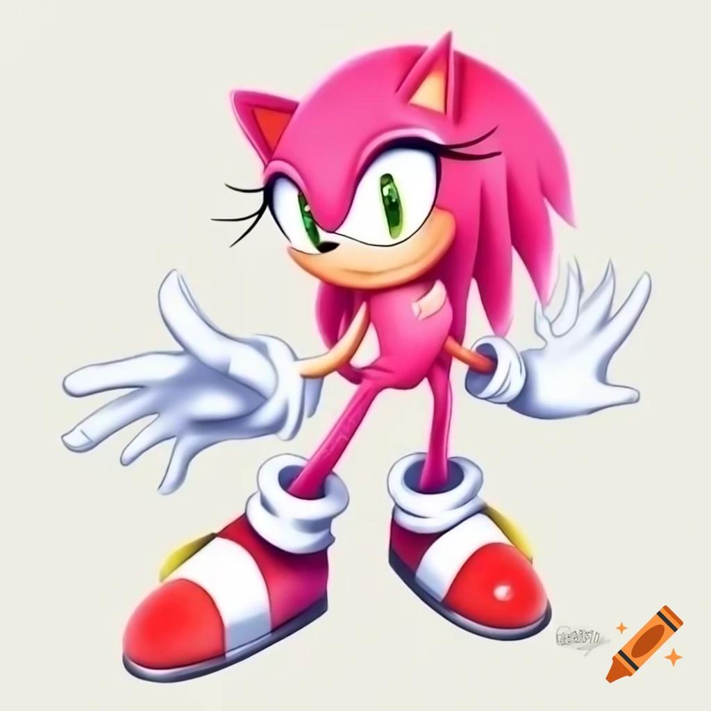 Hot pink female Sonic the Hedgehog character on Craiyon