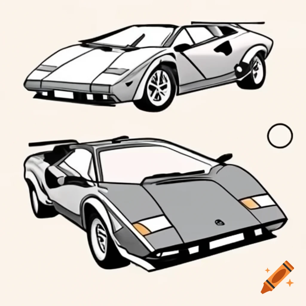 Lamborghini countach in hd with metallic color gradation on Craiyon