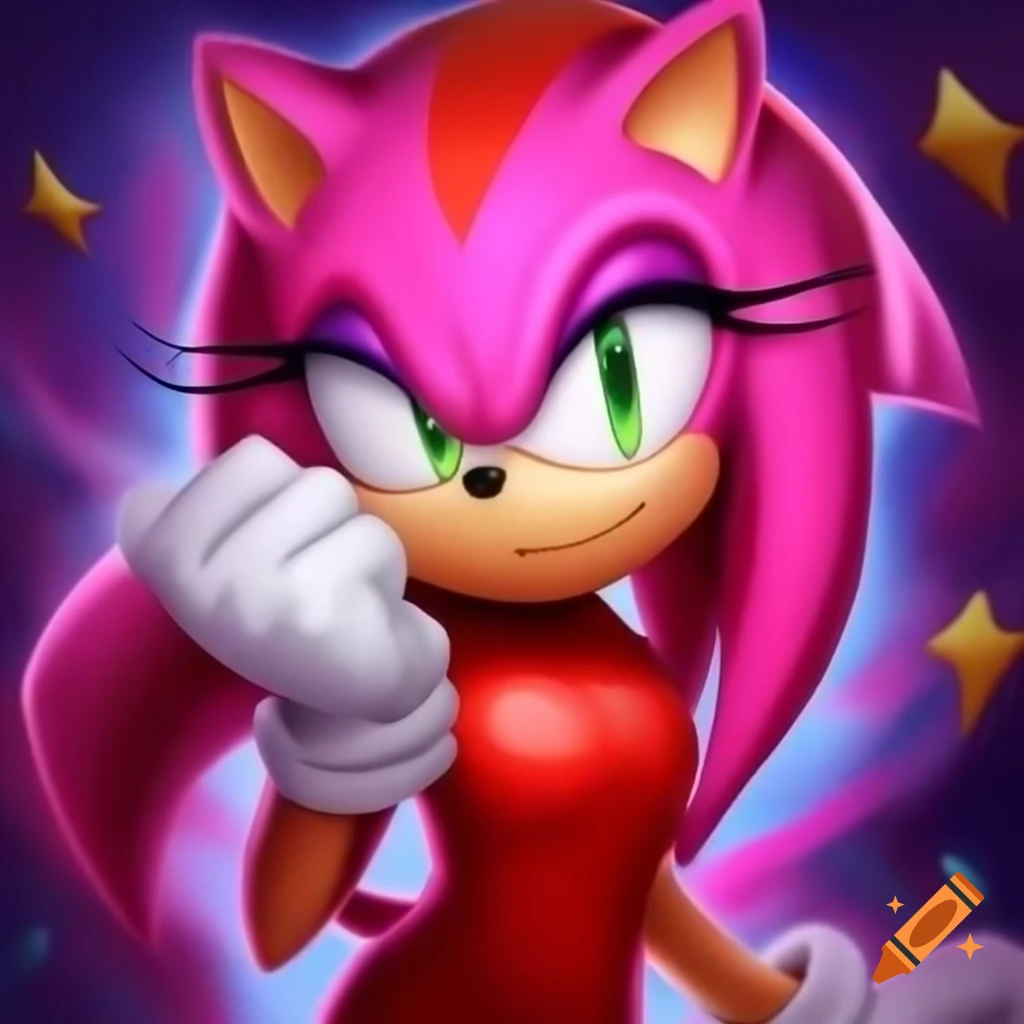 Hot pink female version of sonic the hedgehog on Craiyon