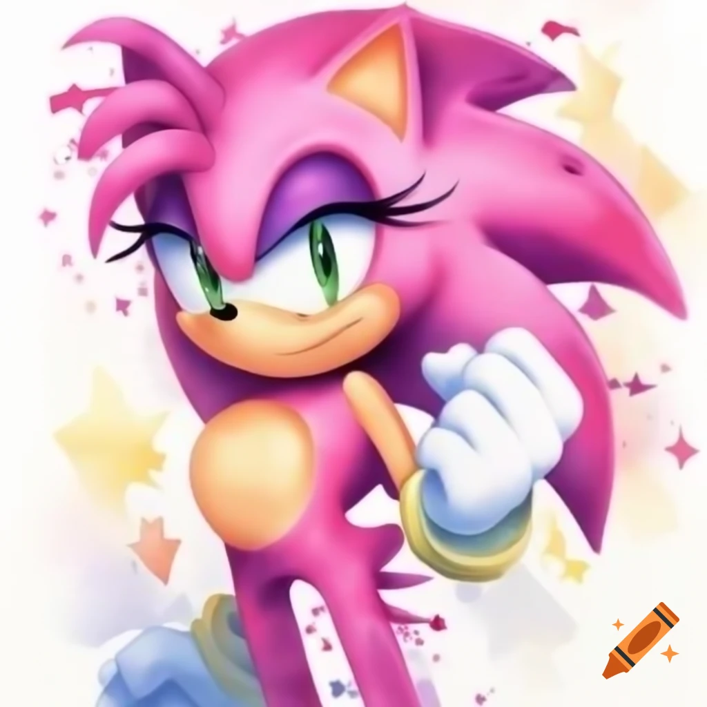 Hot pink female character inspired by sonic the hedgehog on Craiyon