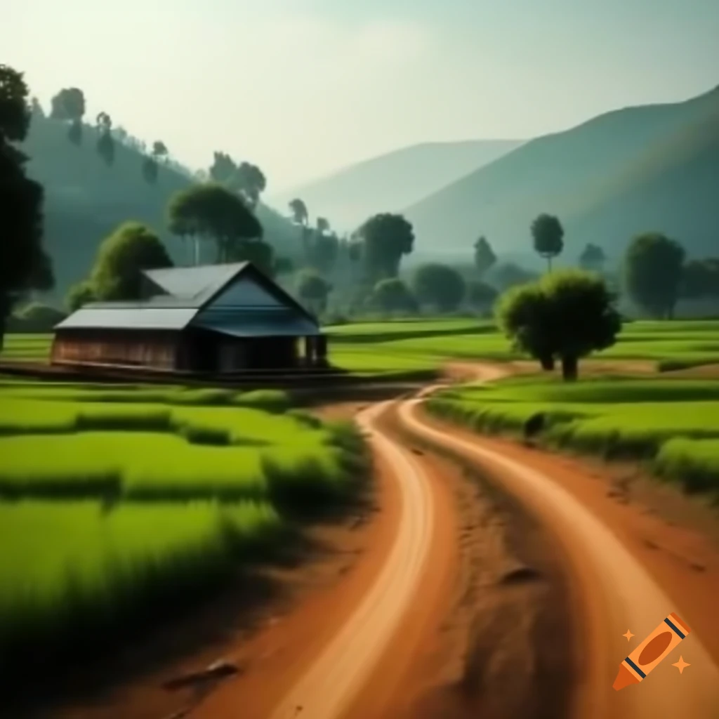 Rural Indian village landscape on Craiyon