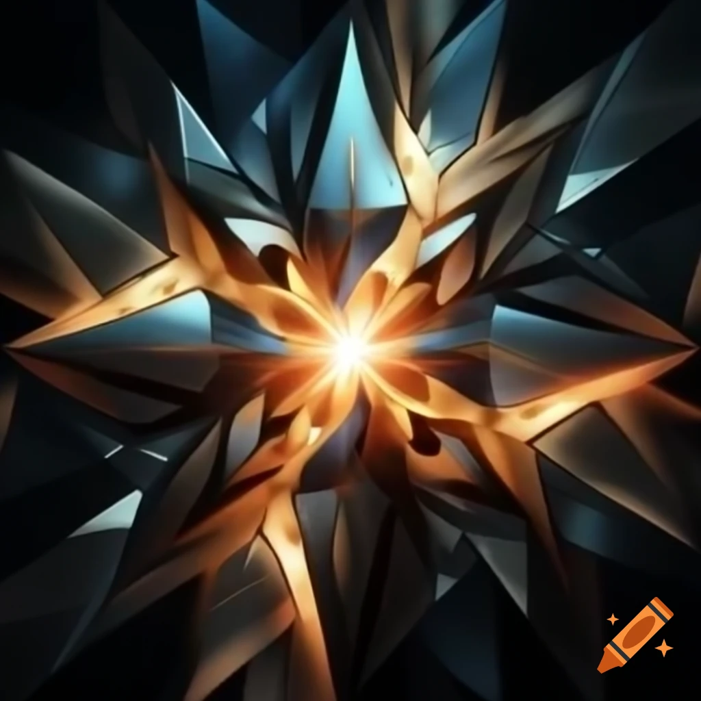 Geometric shapes and symmetrical arrangements in a visually striking composition on Craiyon