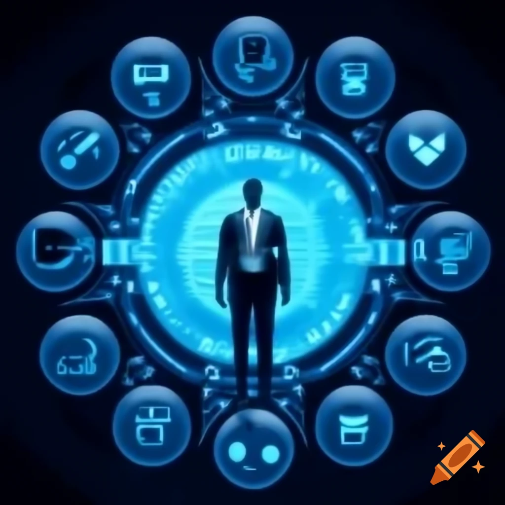 Digital graphic centered on Human Resources theme with related HR ...