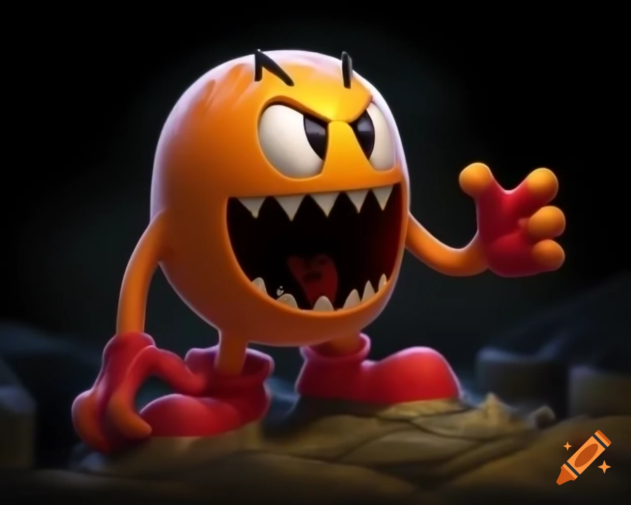 Pacman character in vibrant colors on Craiyon