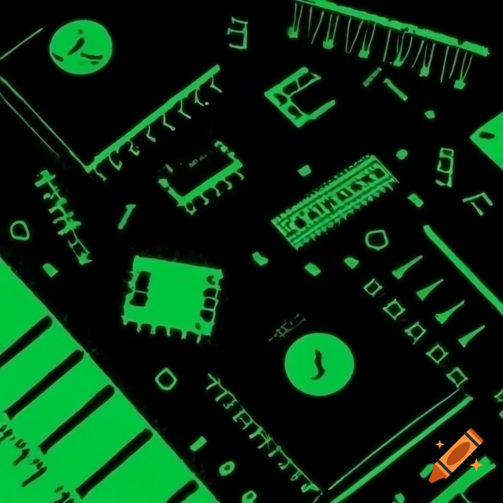 Minimalist black electronic theme with green accents and integrated ...