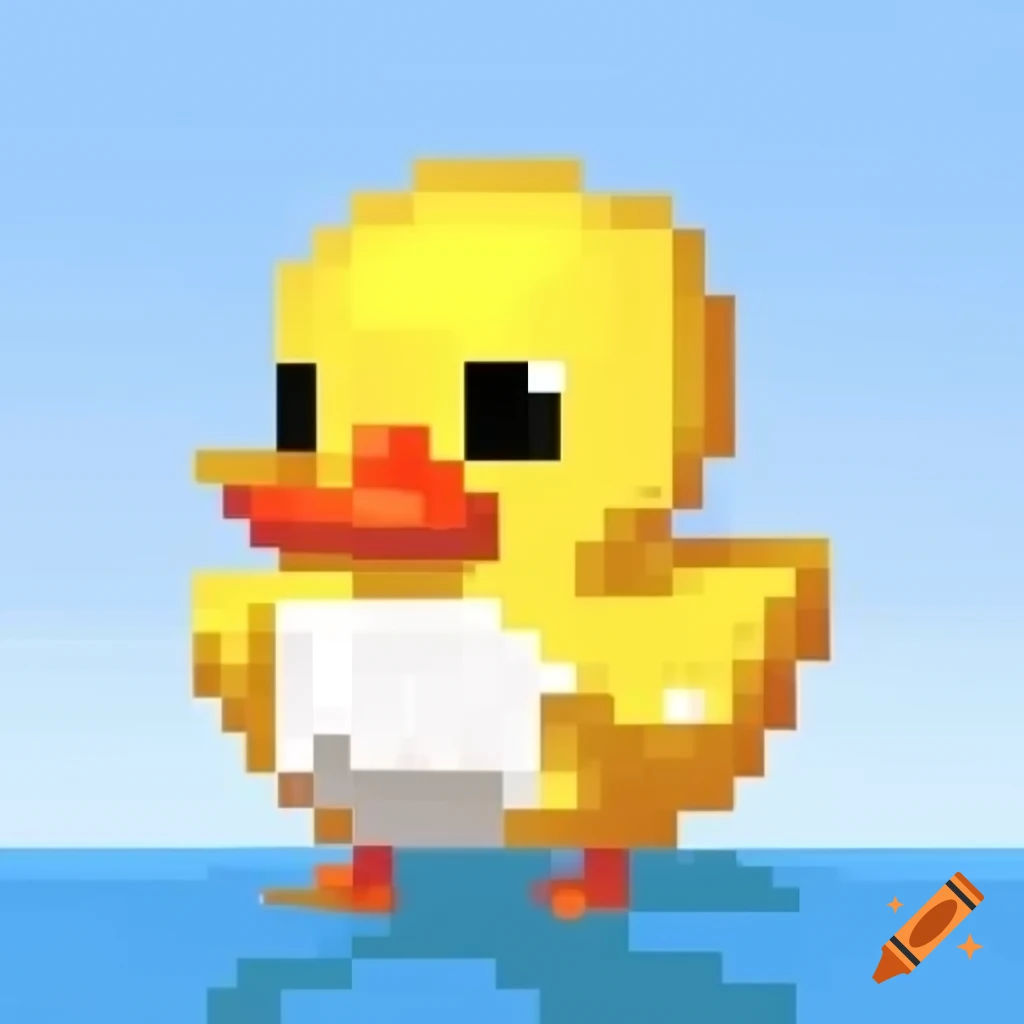 Pixelated gaming duck character on Craiyon