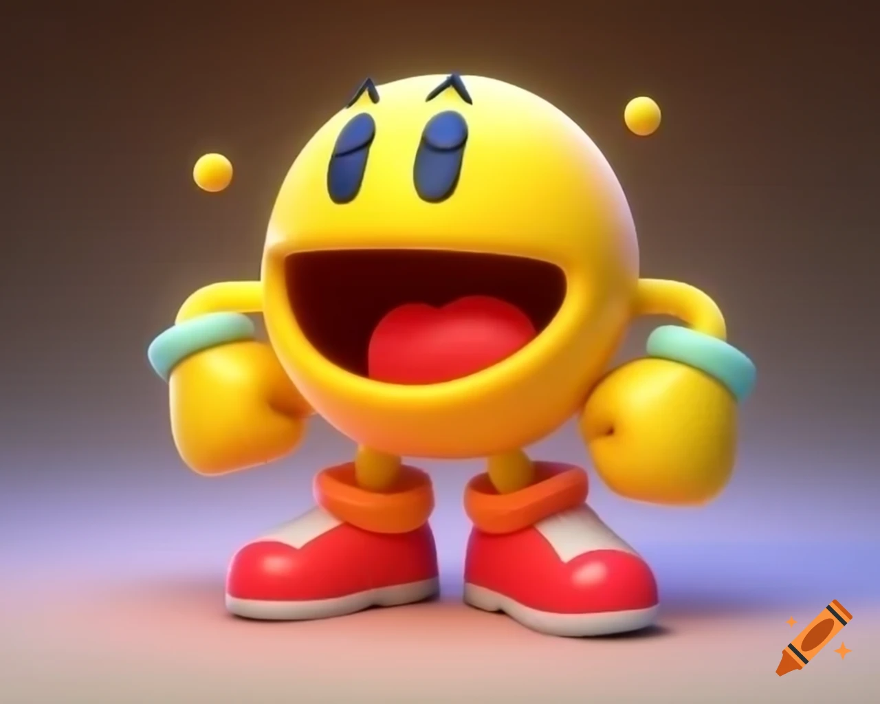 Kawaii 3D pop style Pacman character on Craiyon