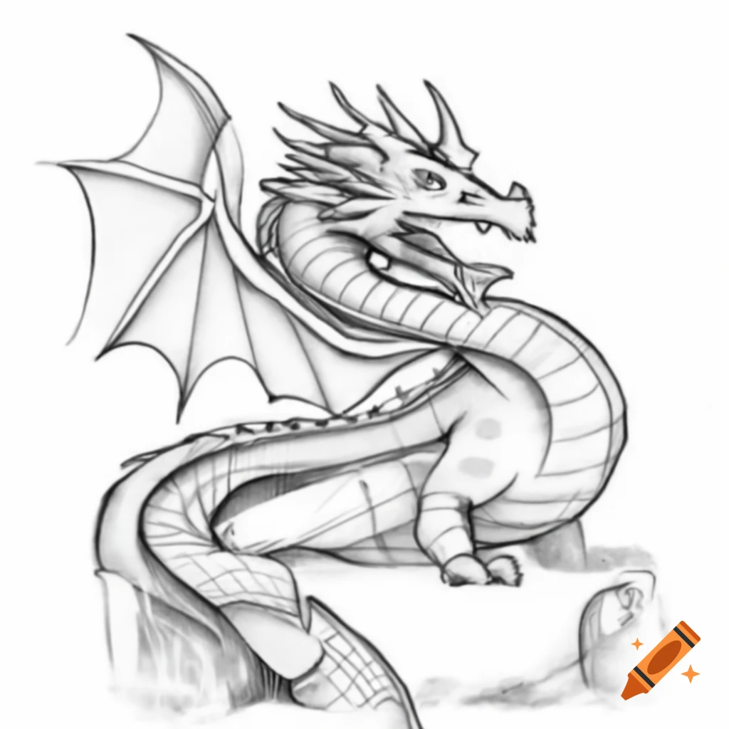 Sketch of a roman-style dragon on Craiyon