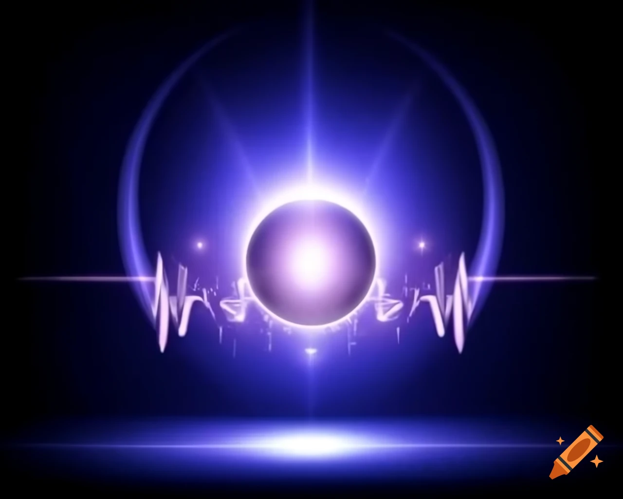 Luminous sphere pulsating with cosmic energy surrounded by shimmering ...