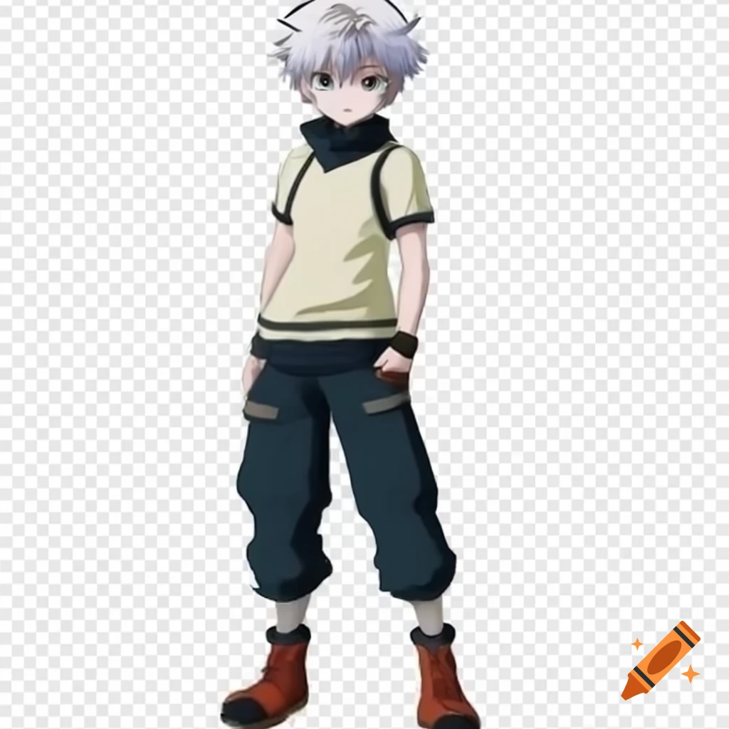 Killua from Hunter x Hunter in adventure attire, full-body anime style ...