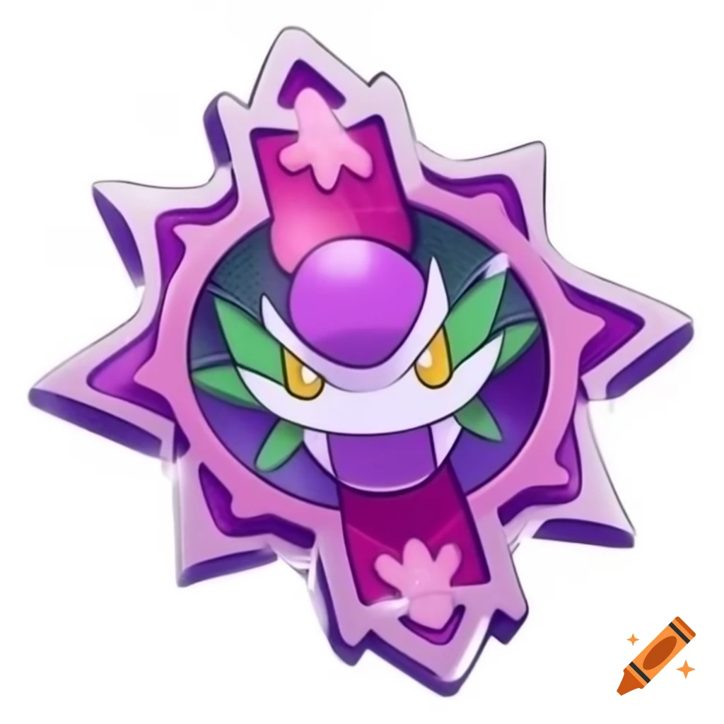 Purple and pink badge featuring flowers and a sinister skull ...