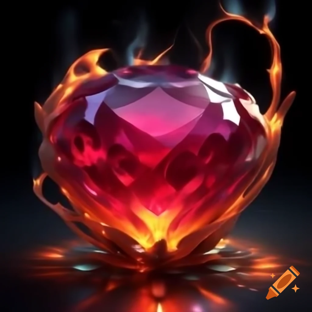 Crimson ruby with sparkling facets catching light on Craiyon