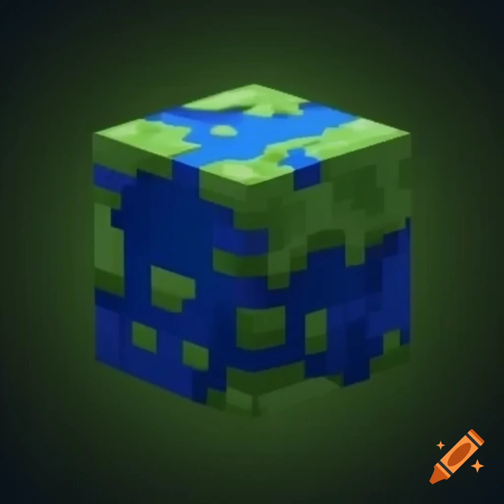 Cubical Earth from outer space in Minecraft style on Craiyon
