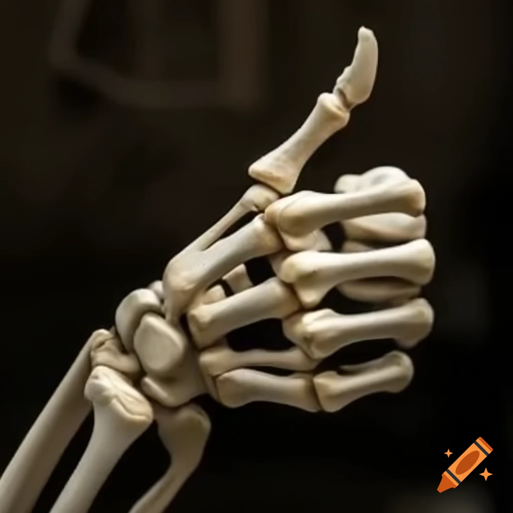 Skeleton hand giving thumbs up gesture on Craiyon
